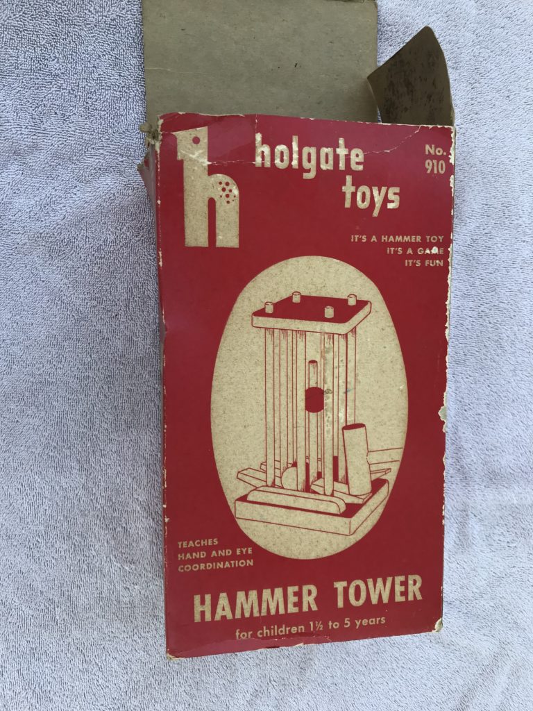 #273 Vintage and Rare – Holgate Wood Toy #910 Hammer Tower with Box ...